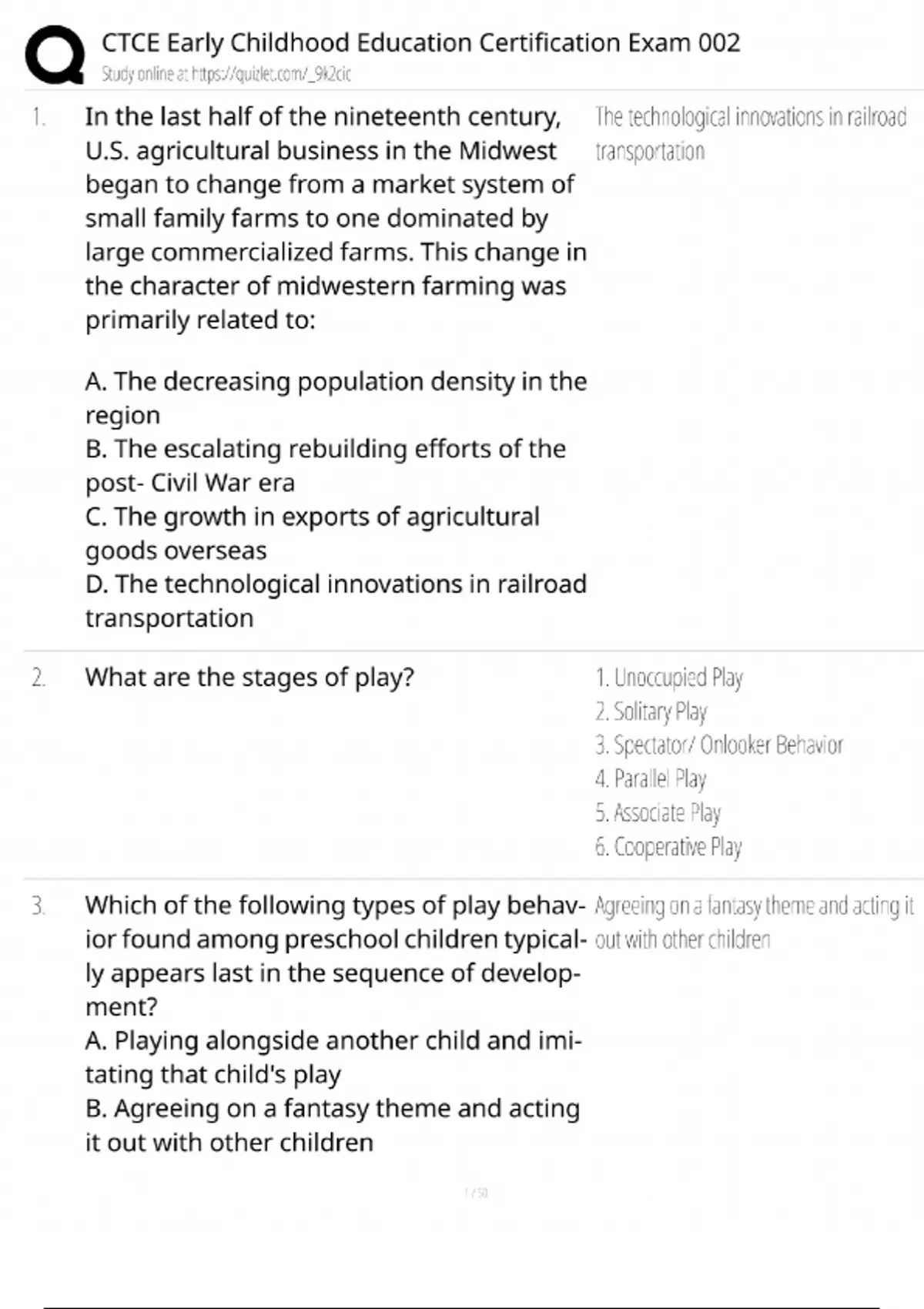 CTCE Early Childhood Education / Certification Exam 002 / 2025 Update / Score 100% - Early ...