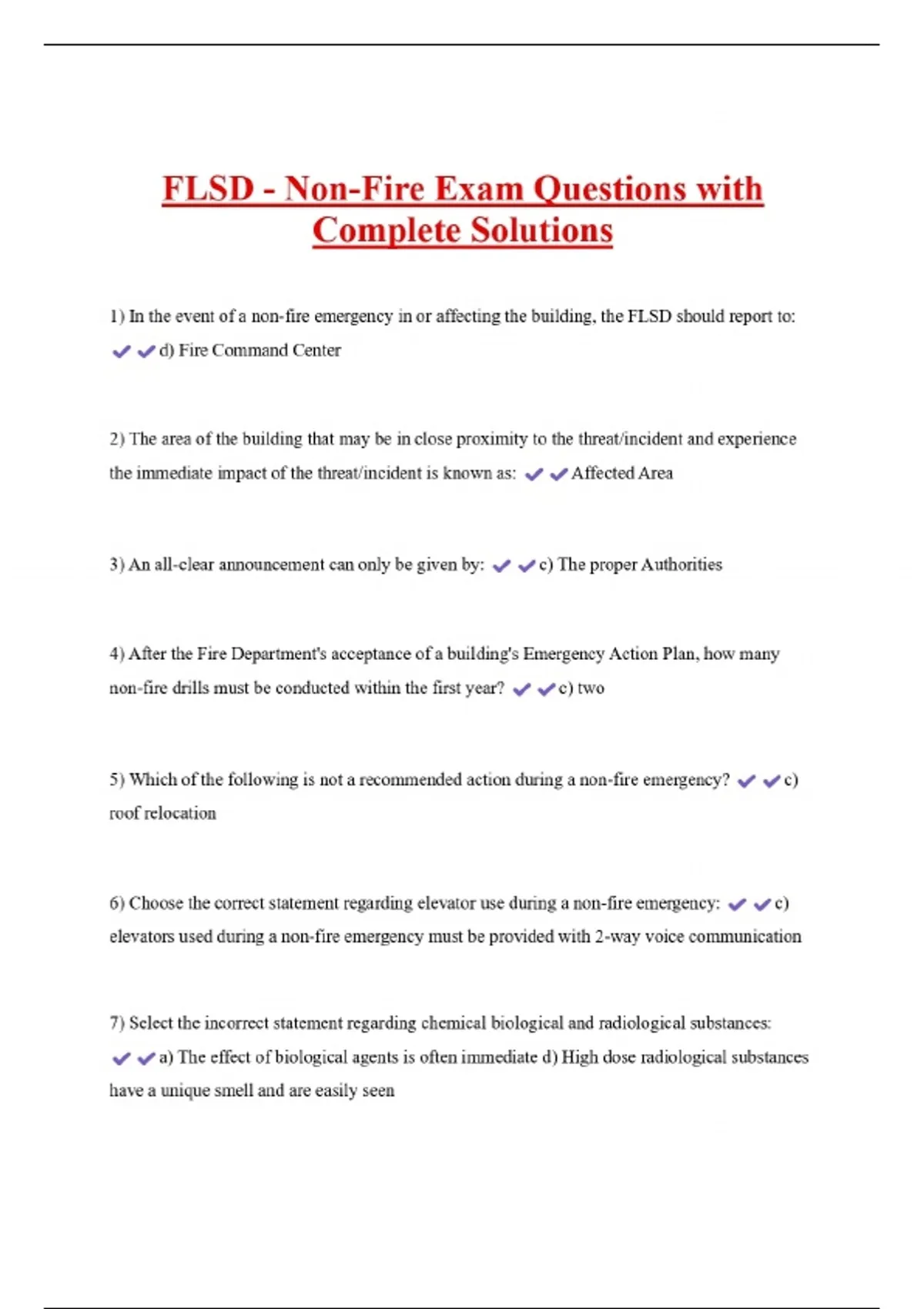 FLSD - Non-Fire Exam Questions with Complete Solutions - FLSD ...
