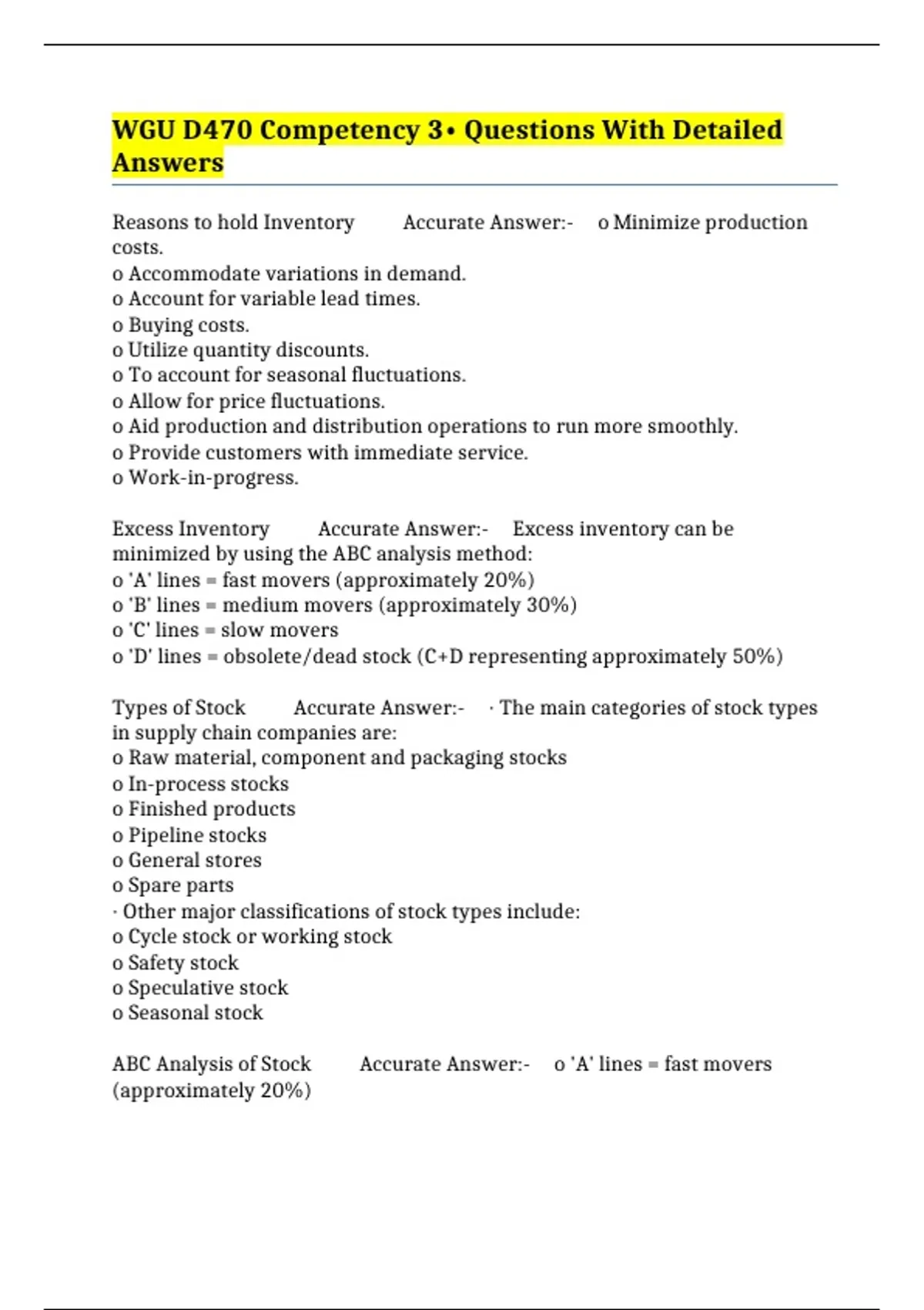 WGU D470 Competency 3• Questions With Detailed Answers - WGU D470 ...