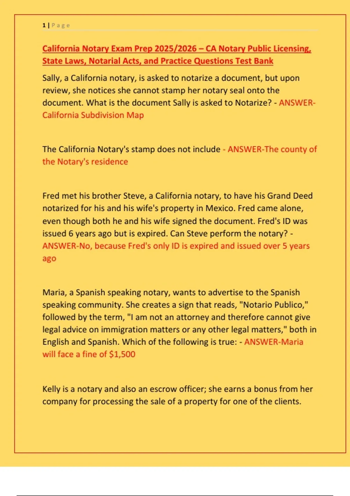 California Notary Exam Prep 2025/2026 – CA Notary Public Licensing ...