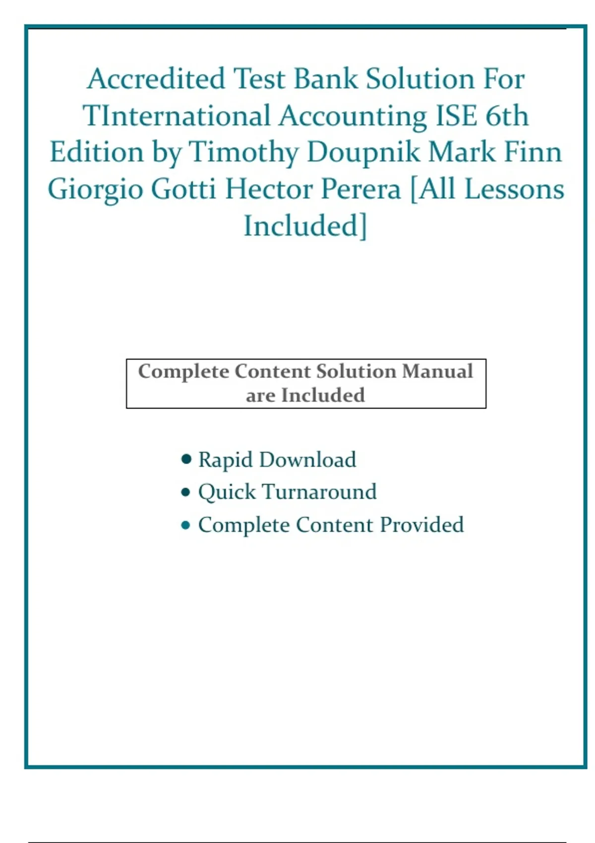 Accredited Test Bank Solution For TInternational Accounting ISE 6th ...