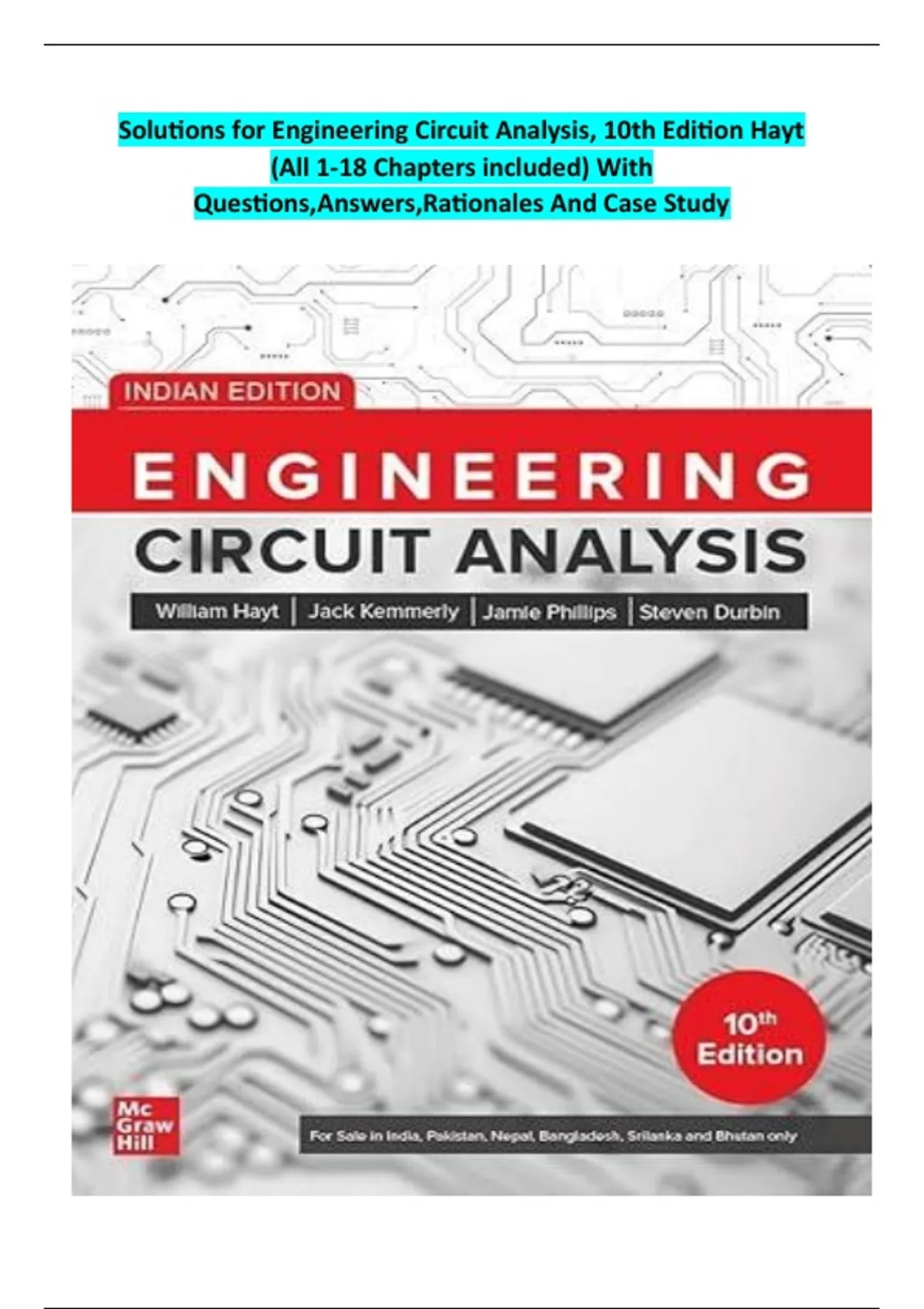 Solution Manual For Engineering Circuit Analysis 10th Edition by William H. Hayt - All (1-18 ...
