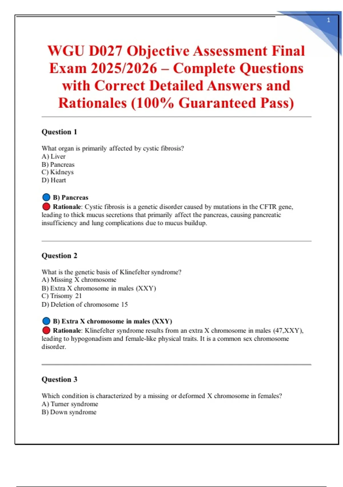 WGU D027 Objective Assessment Final Exam 2025/2026 – Complete Questions ...