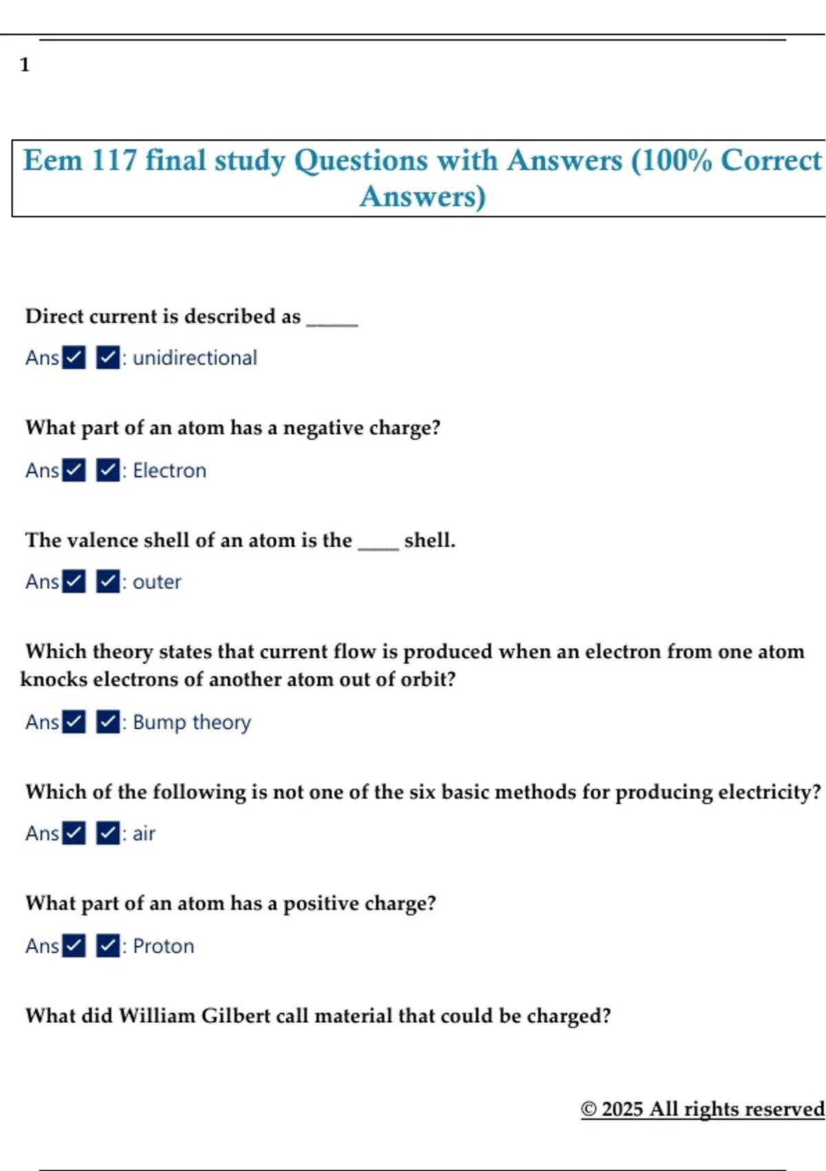 Eem 117 final study Questions with Answers (100% Correct Answers) - Eem ...