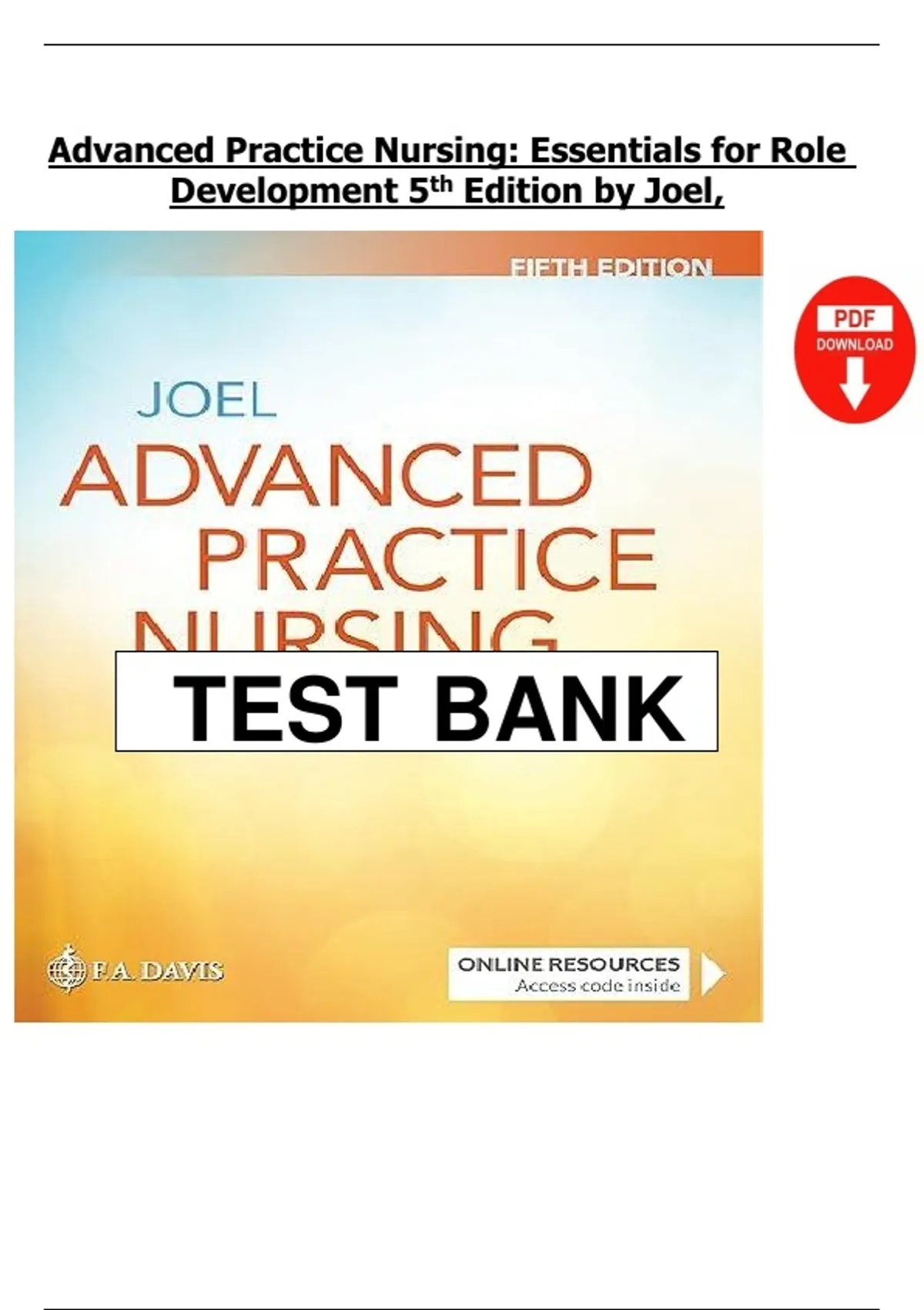 Advanced Practice Nursing: Essentials for Role Development, 5th Edition (Lucille A. Joel ...