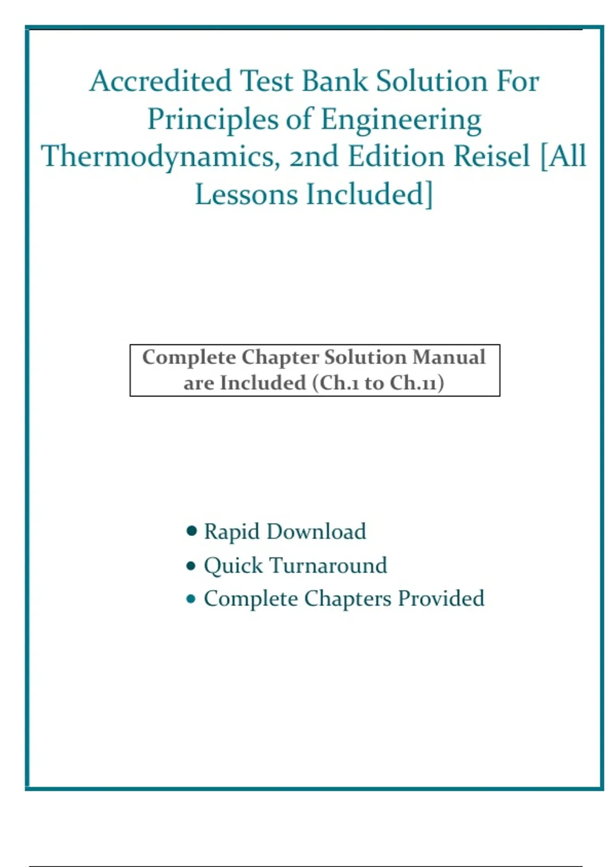 Principles of Engineering Thermodynamics, 2nd Edition – Reisel ...