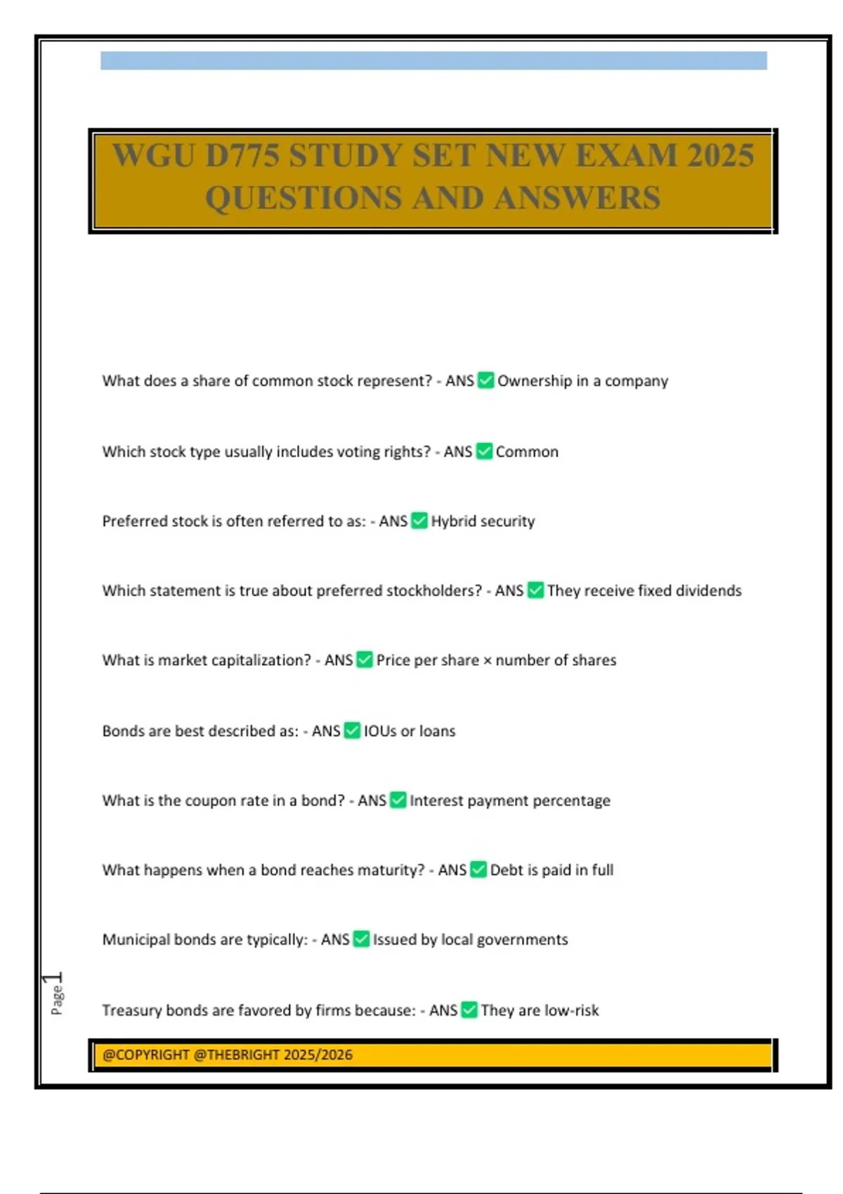 WGU D775 STUDY SET NEW EXAM 2025 QUESTIONS AND ANSWERS - WGU D775 ...