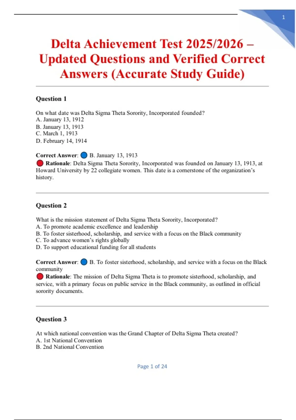 Delta Achievement Test 2025/2026 – Updated Questions and Verified ...