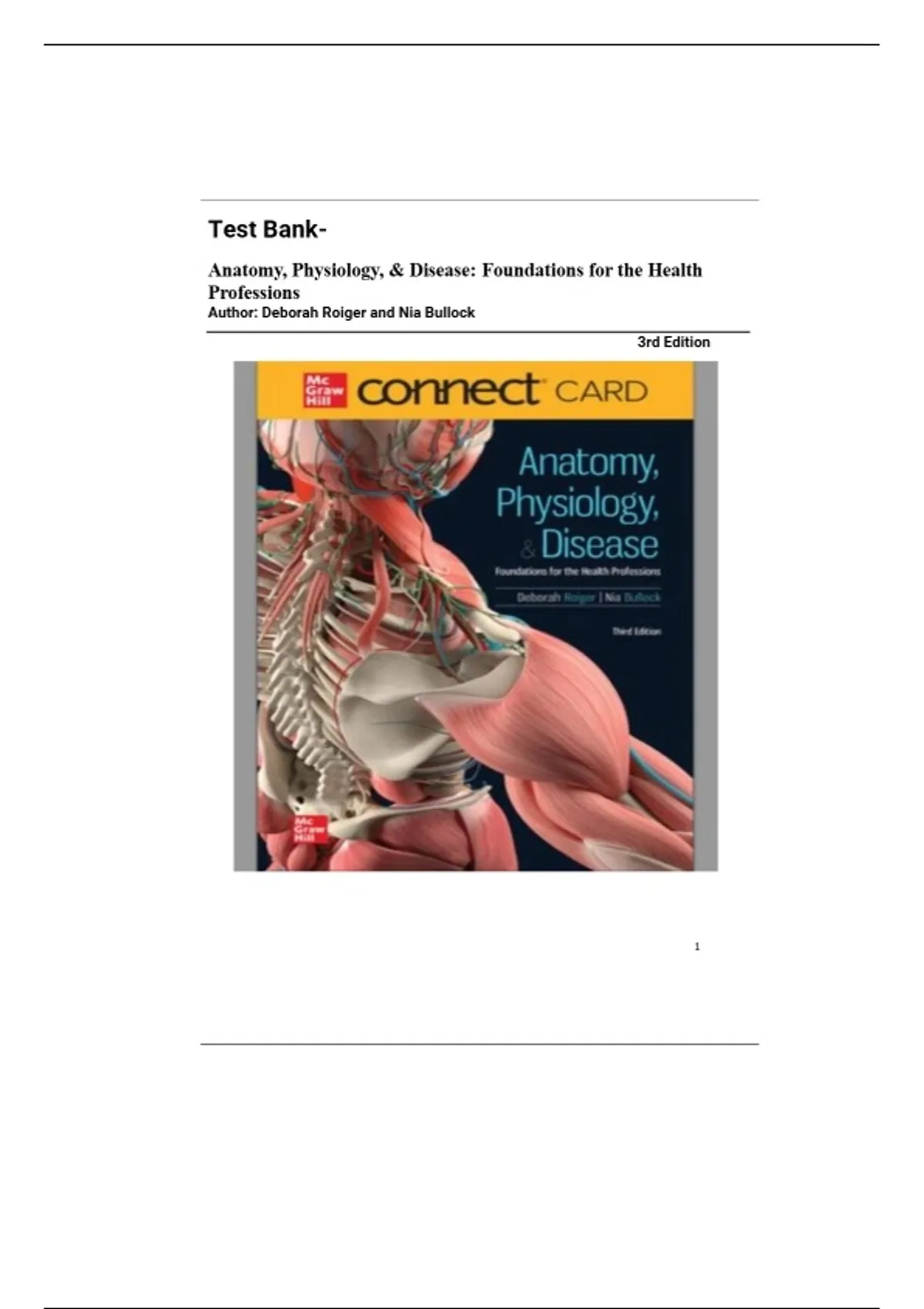 TEST BANK – Anatomy, Physiology, & Disease: Foundations for the Health ...