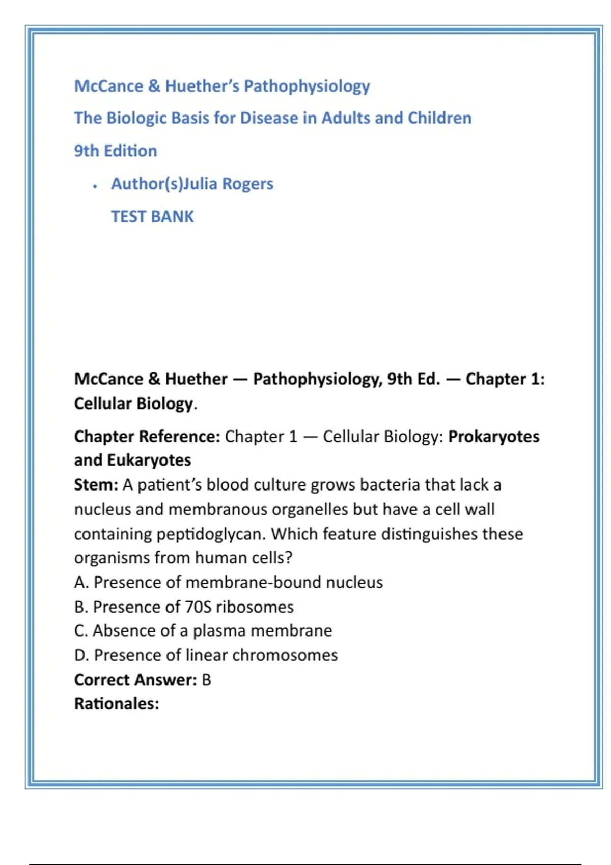 Pathophysiology: The Biologic Basis for Disease in Adults & Children ...