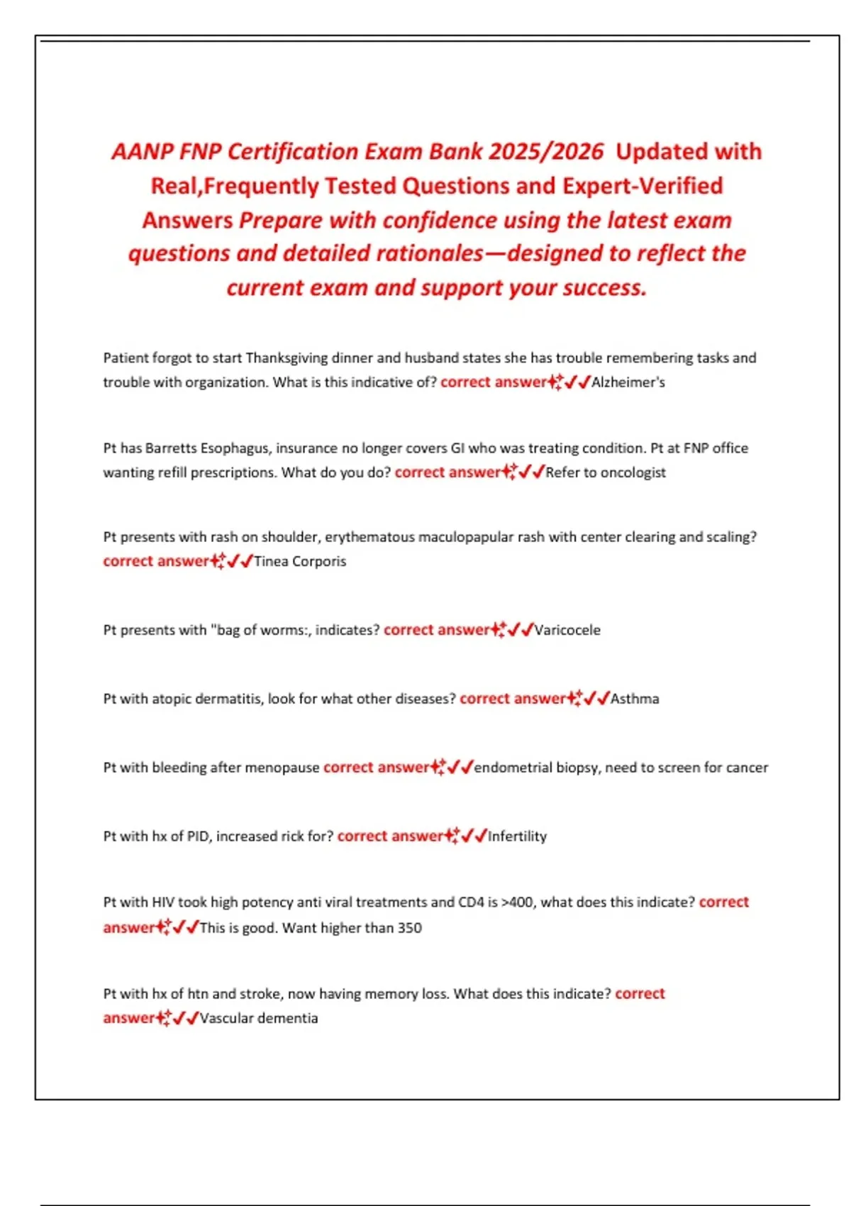 AANP FNP Certification Exam Bank 2025/2026 – Updated Question Bank with ...