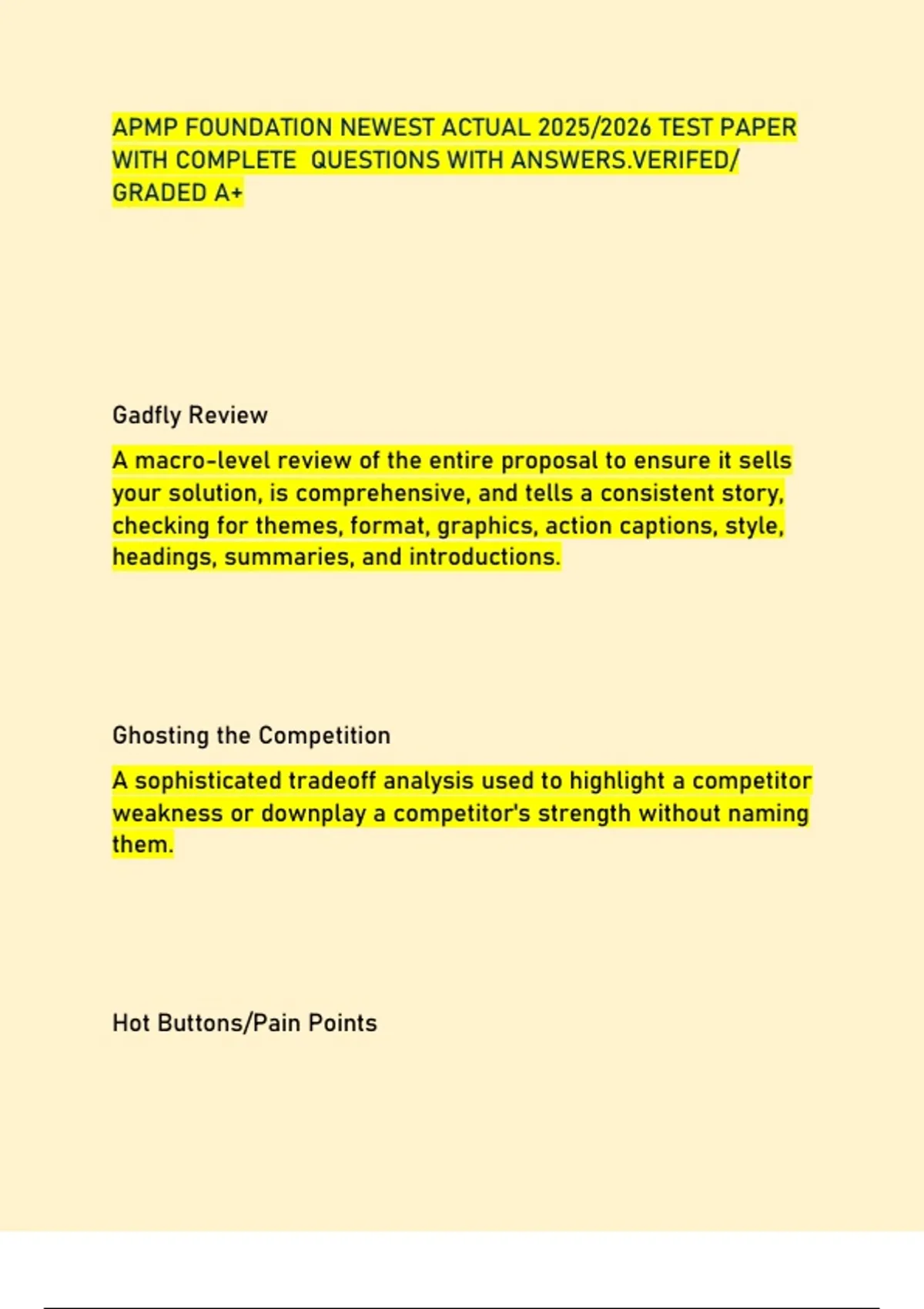 APMP FOUNDATION NEWEST ACTUAL 2025/2026 TEST PAPER WITH COMPLETE ...