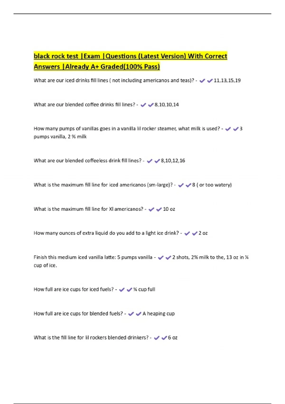 black rock test |Exam |Questions (Latest Version) With Correct Answers ...
