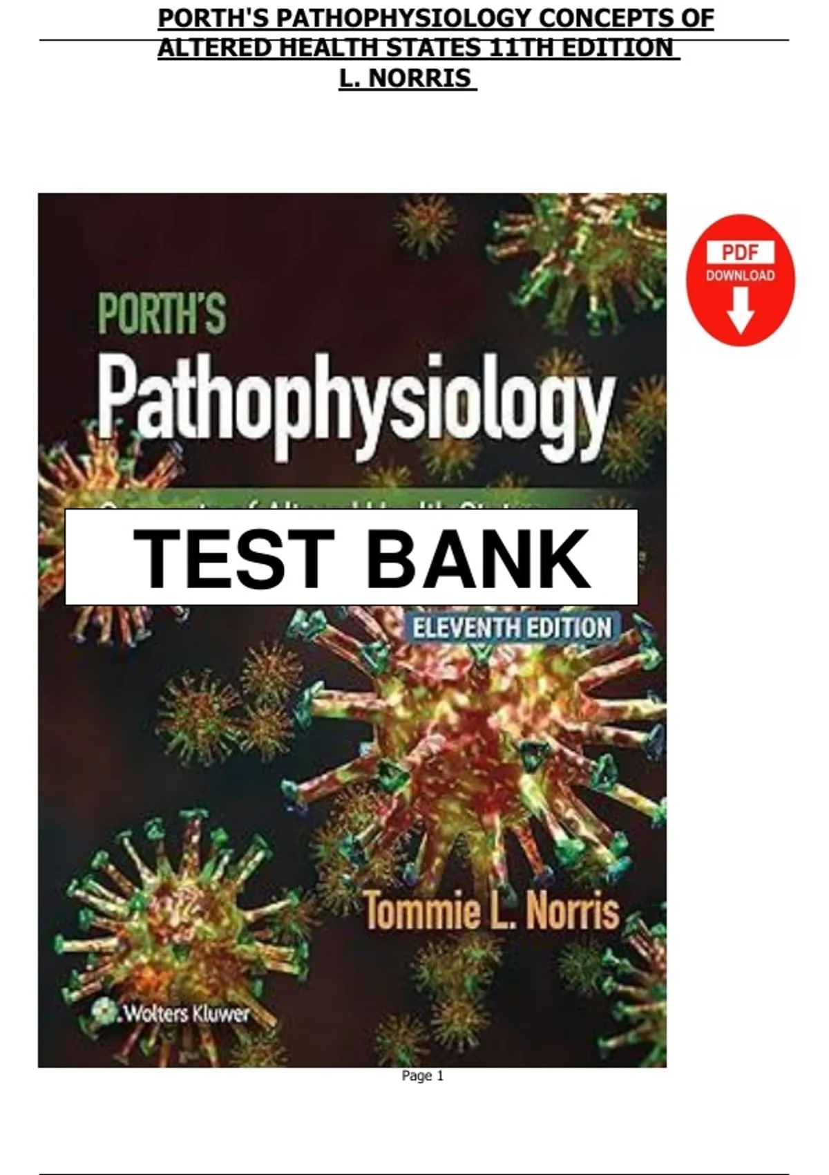 Porth's Pathophysiology: Concepts of Altered Health States, 11th ...
