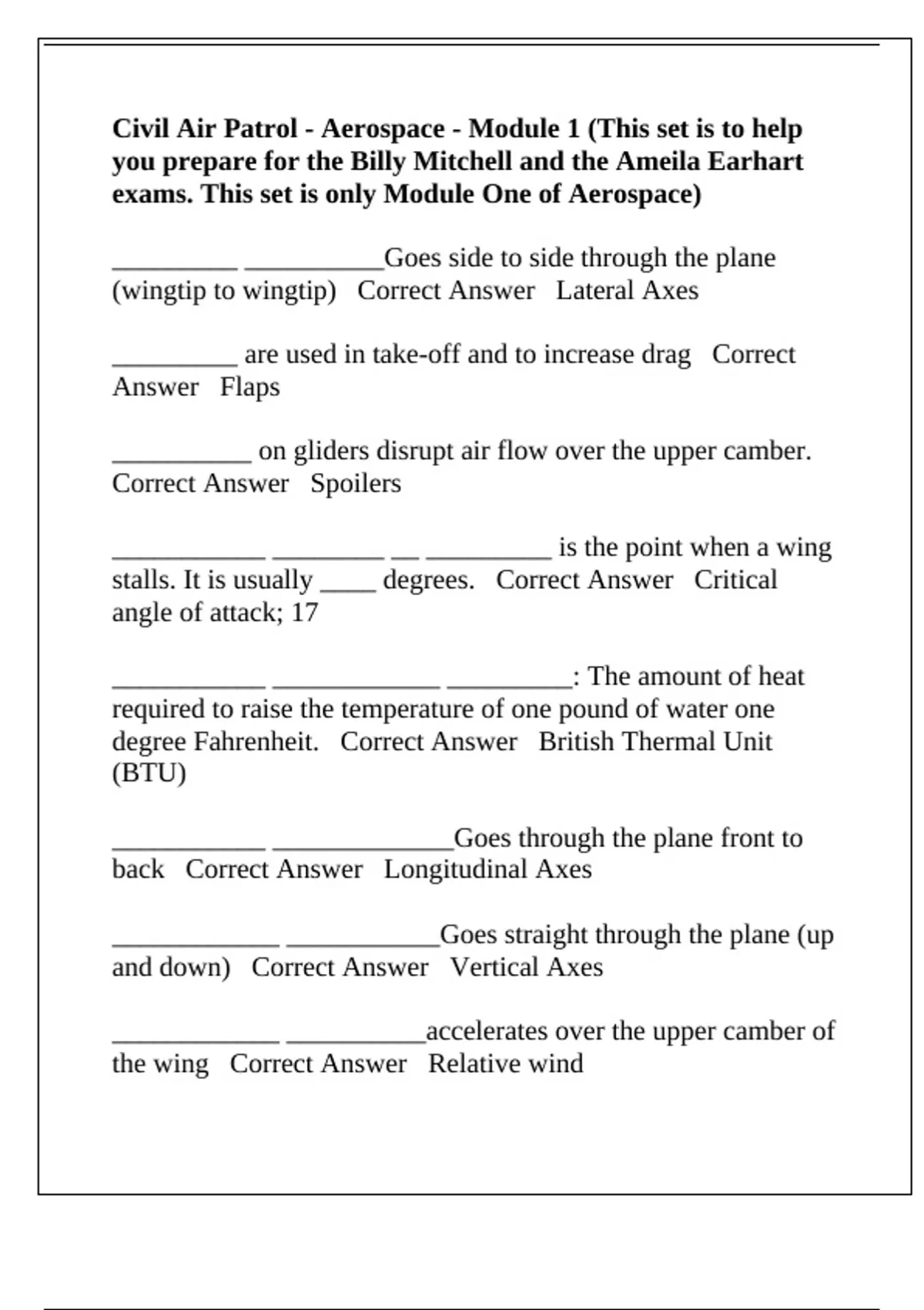 Civil Air Patrol - Aerospace - Module 1 (This set is to help you ...
