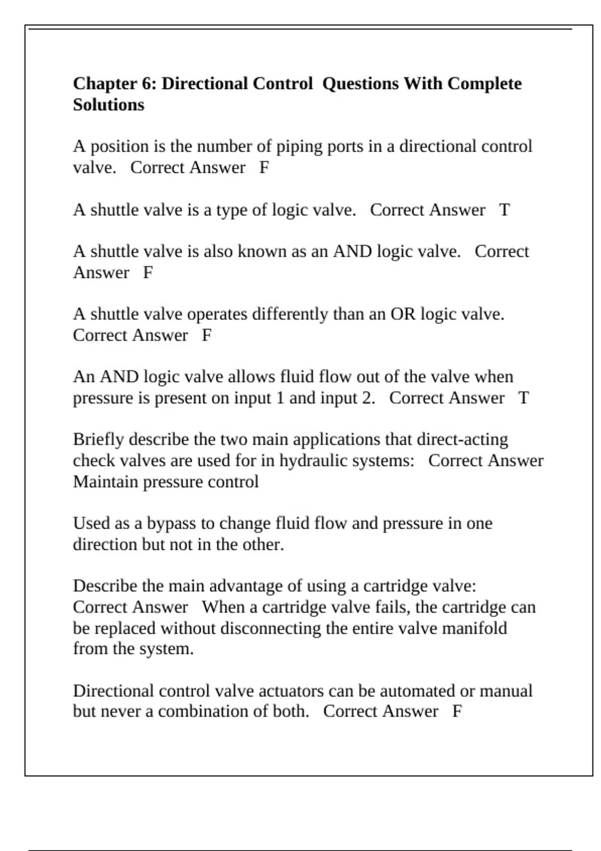 Chapter 6: Directional Control Questions With Complete Solutions ...