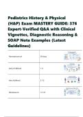 Pediatrics History & Physical (H&P) Exam MASTERY GUIDE: 376 Expert ...