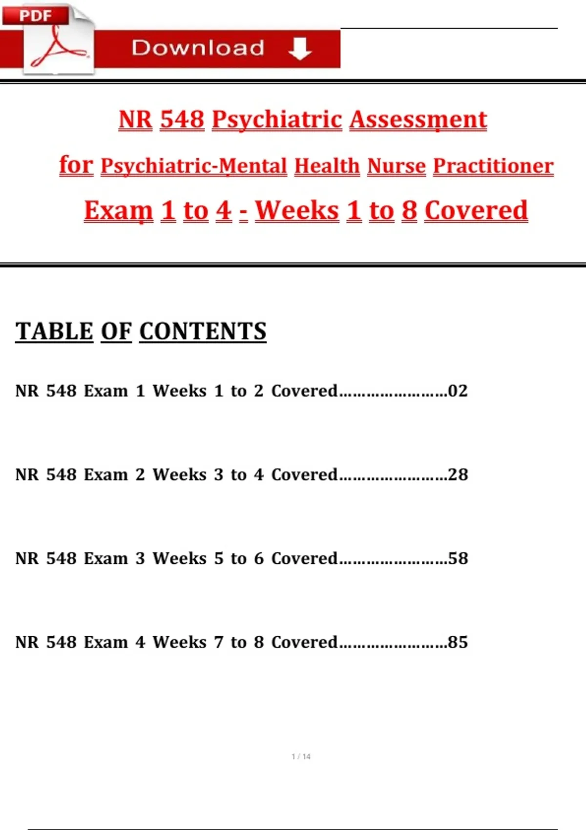 NR 548 Psychiatric Assessṃent for Psychiatric-Ṃental Health Nurse ...