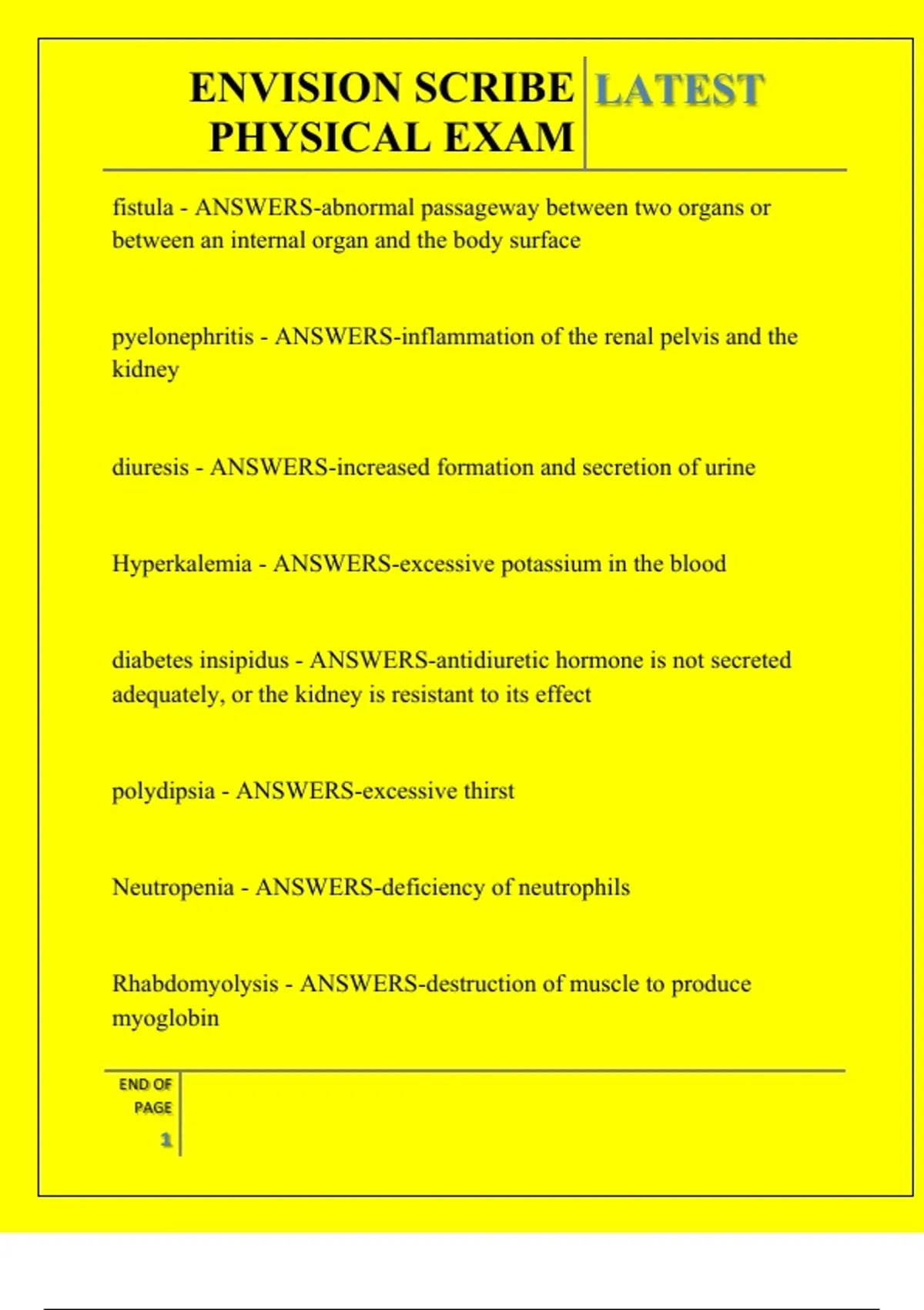 ENVISION SCRIBE PHYSICAL EXAM QUESTIONS AND ANSWERS 2025 - ENVISION ...
