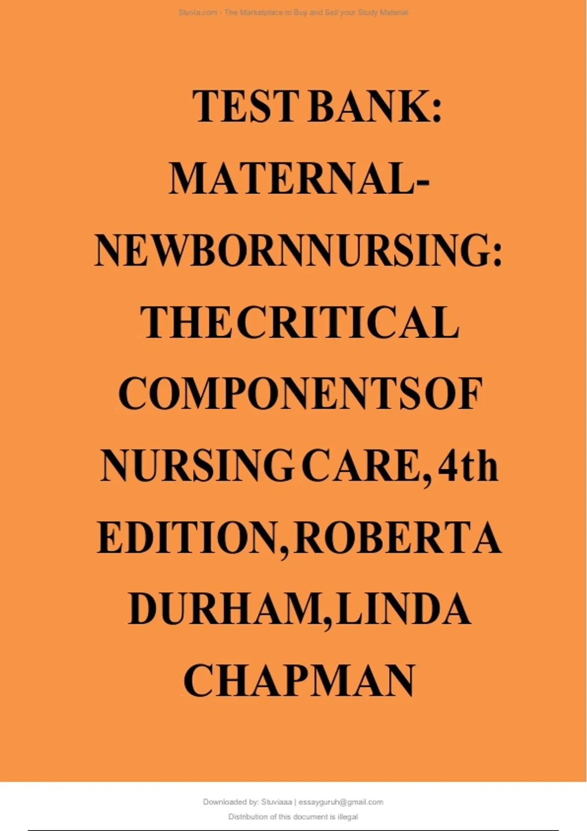 Test Bank for Maternal-Newborn Nursing: The Critical Components of ...