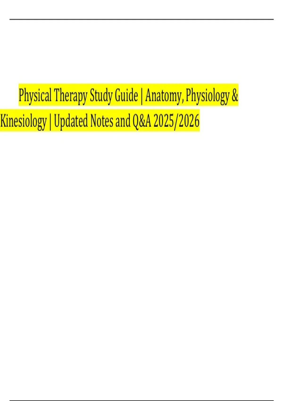 Physical Therapy Study Guide | Anatomy, Physiology & Kinesiology ...