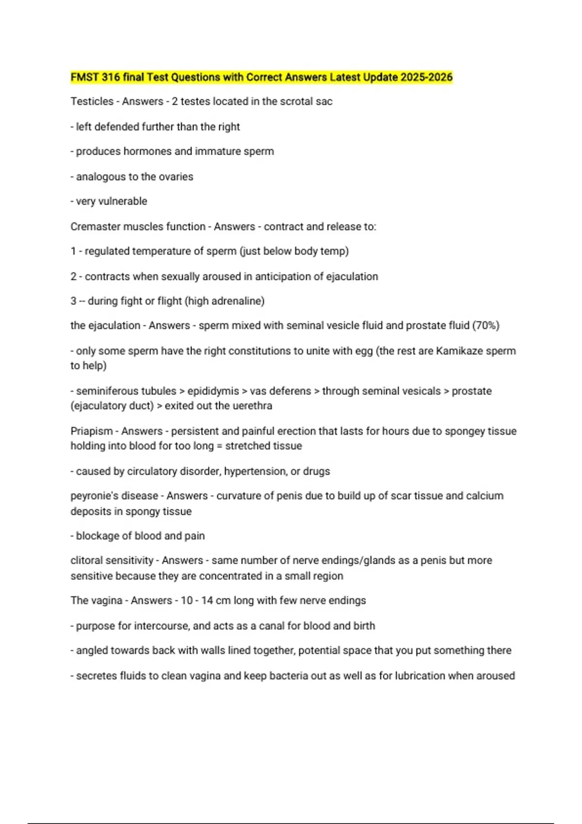 FMST 316 final Test Questions with Correct Answers Latest Update - FMST ...