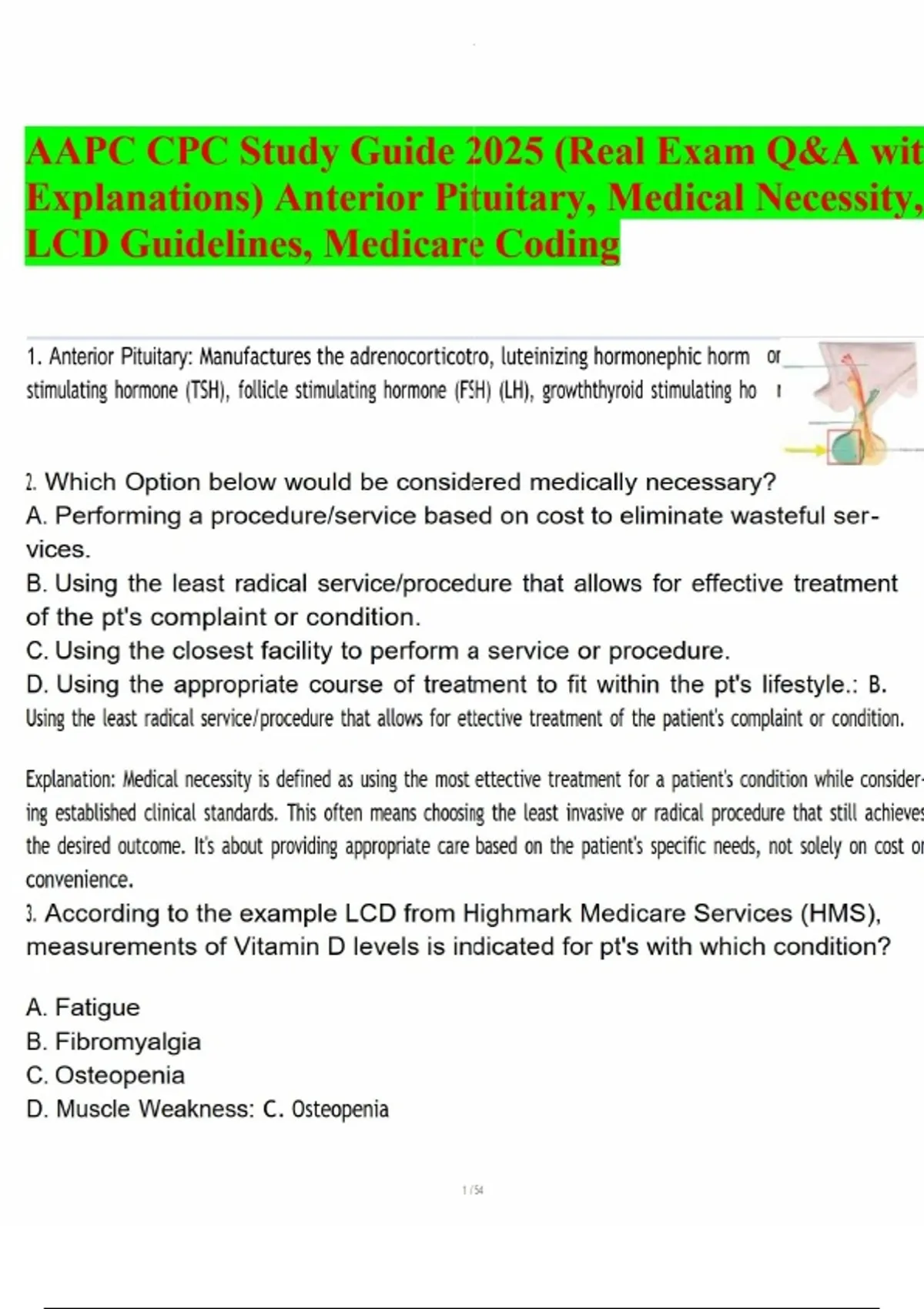 AAPC CPC Study Guide 2025 (Real Exam Q&A with Explanations) Anterior ...