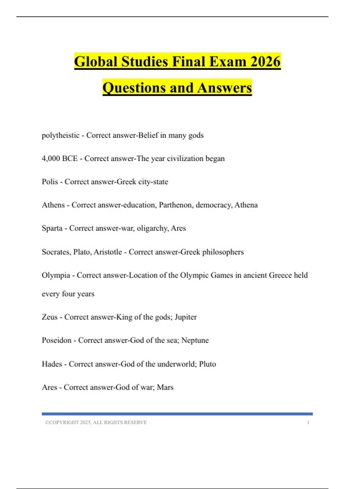 Global Studies Final Exam 2026 Questions and Answers - Psych 135 UCLA ...