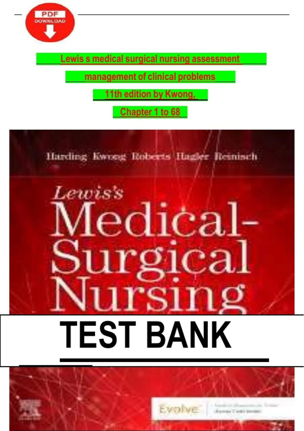 Test Bank for Lewis's Medical-Surgical Nursing 11th Edition by Mariann ...