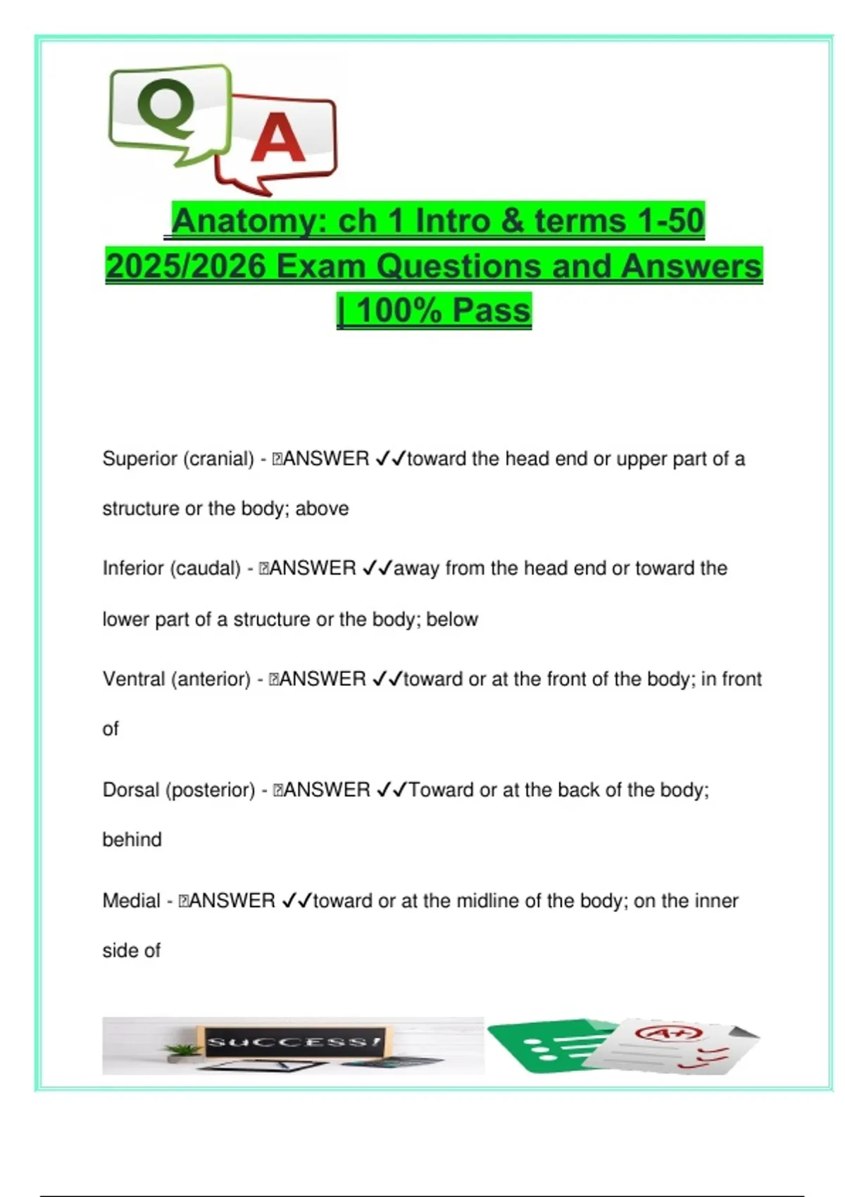 Anatomy – Chapter 1: Intro to Anatomy & Body Systems – 2025/2026 Review ...