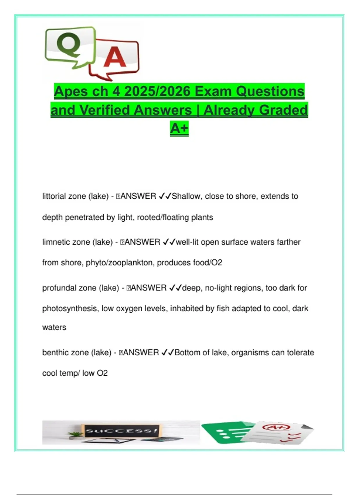 AP Environmental Science (APES) – Chapter 4 Exam Review 2025/2026 | 160 ...