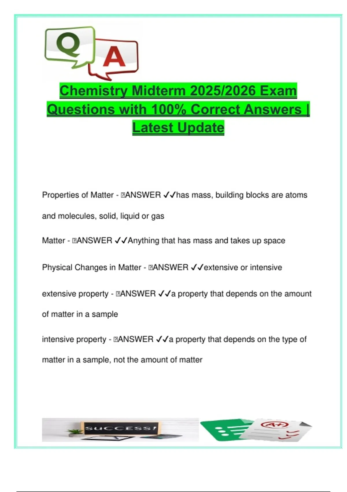 Chemistry Midterm Review 2025/2026 | 50+ Solved Q&As | Atomic Structure ...