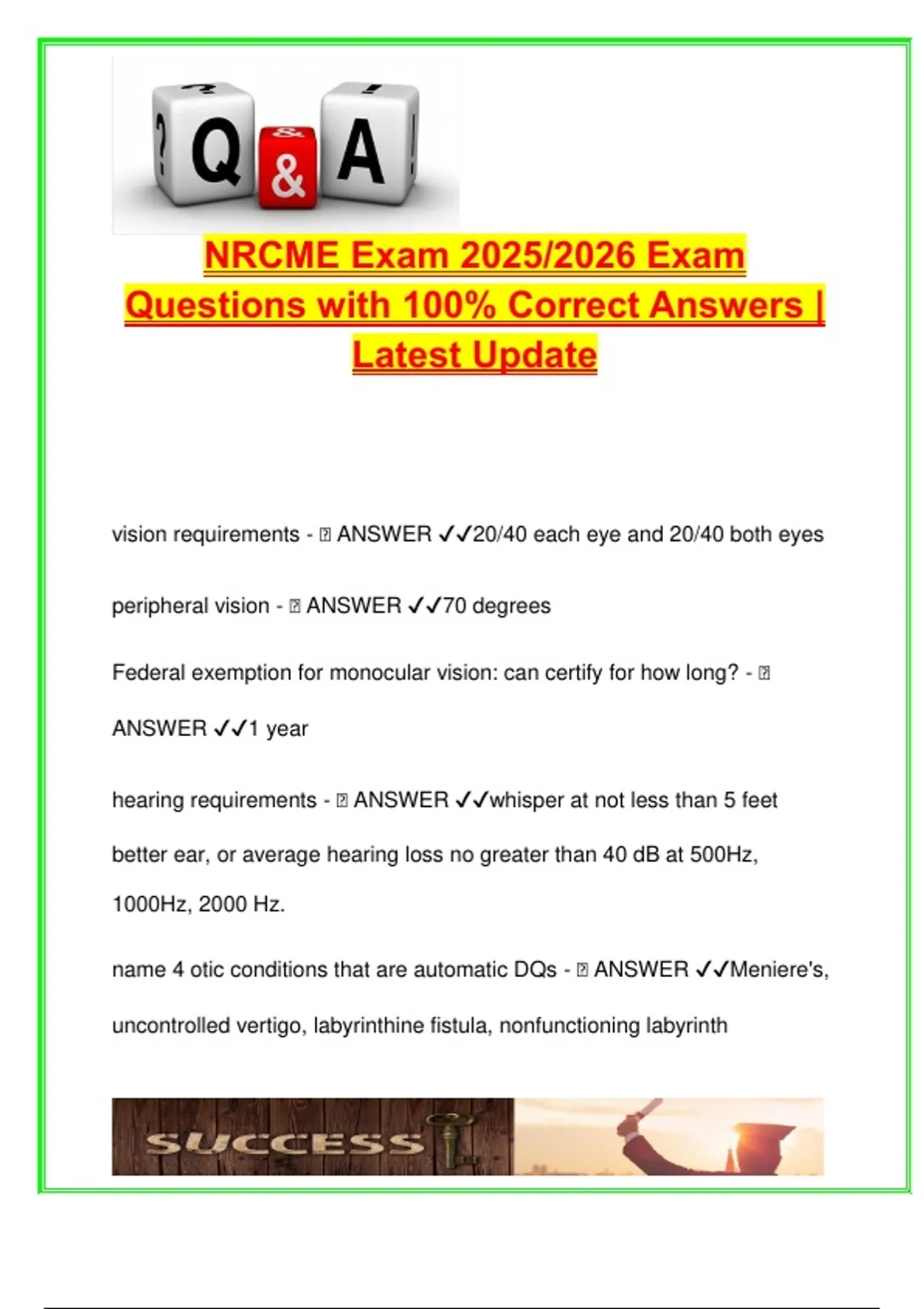 NRCME DOT Medical Examiner Certification Exam 2025/2026 – 150+ Updated ...