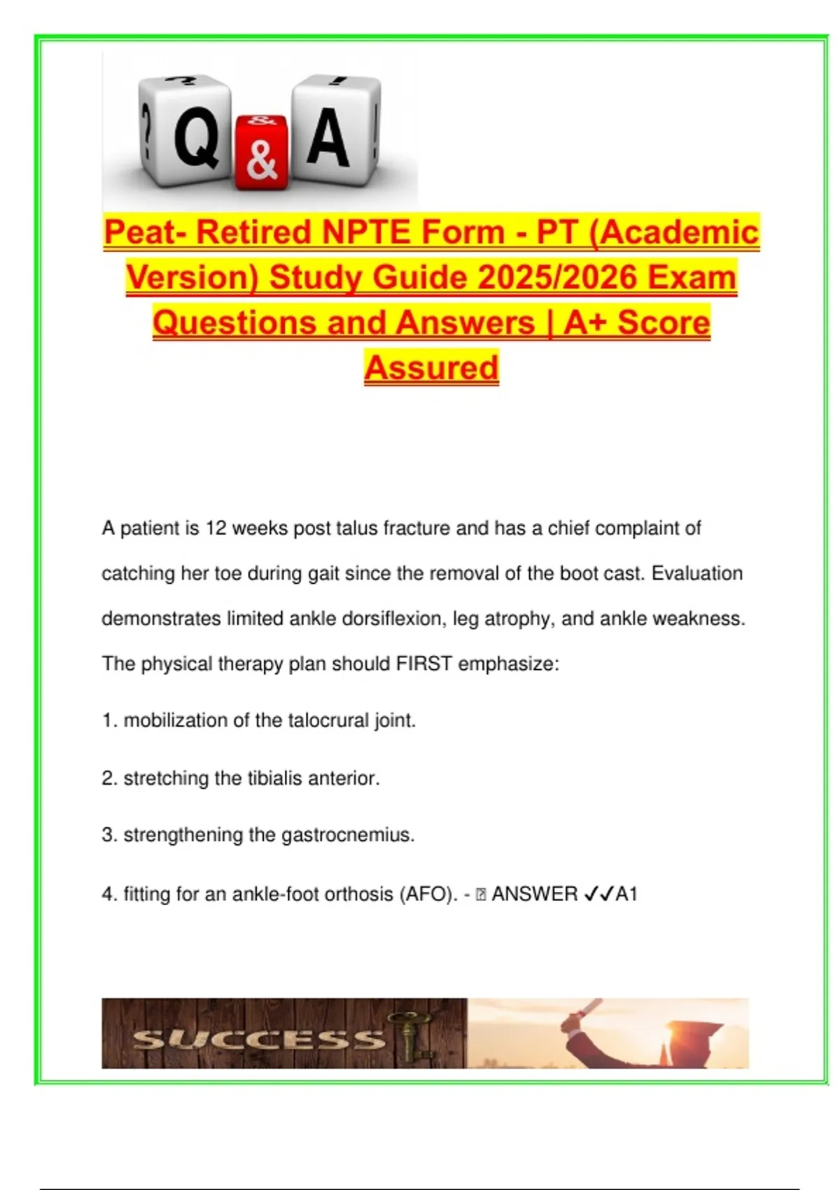 PEAT Practice Exam (2025/2026) – 200+ Solved NPTE-Style Questions ...