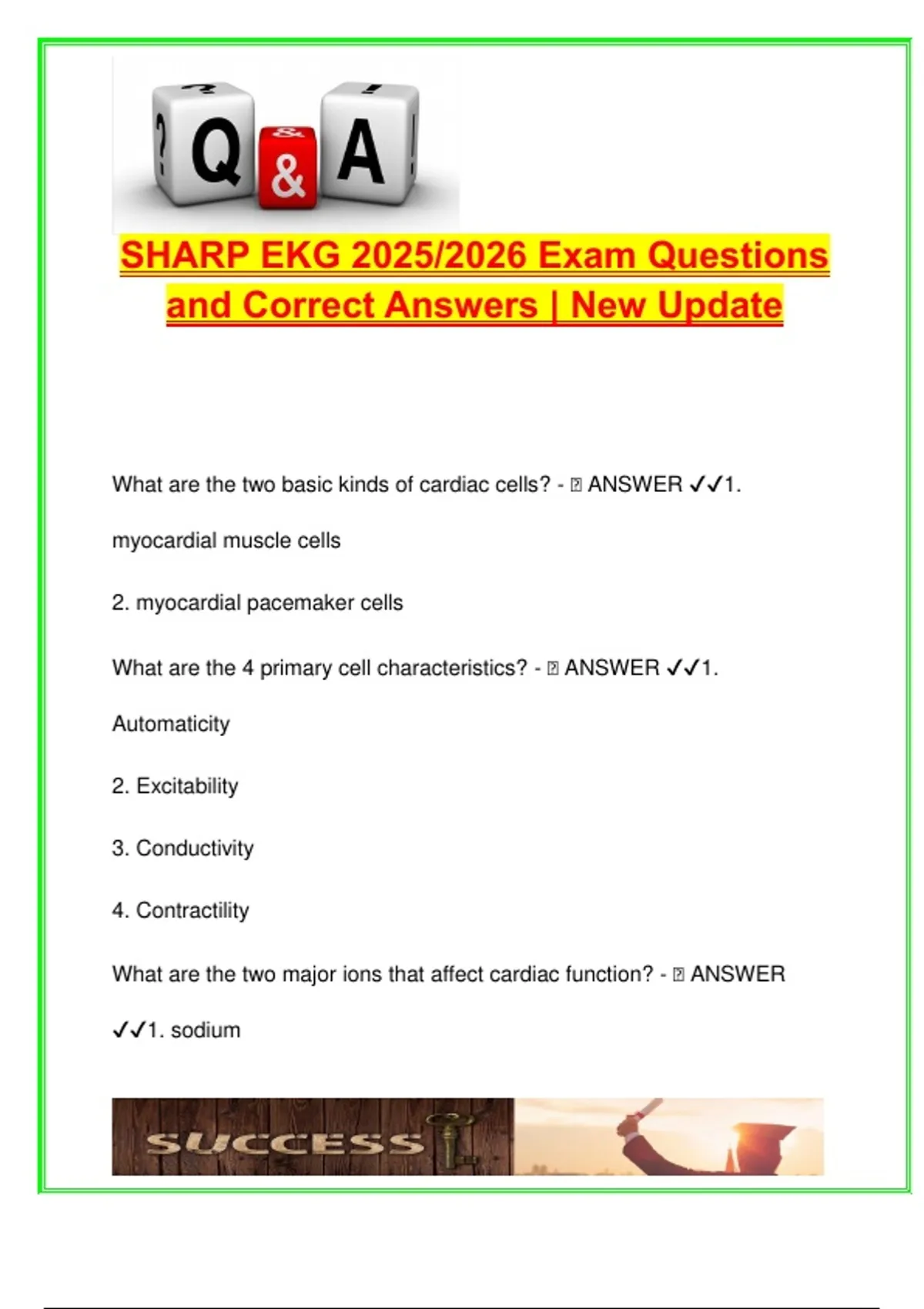 SHARP EKG Exam 2025/2026 | 230+ Practice Questions & Verified Answers ...