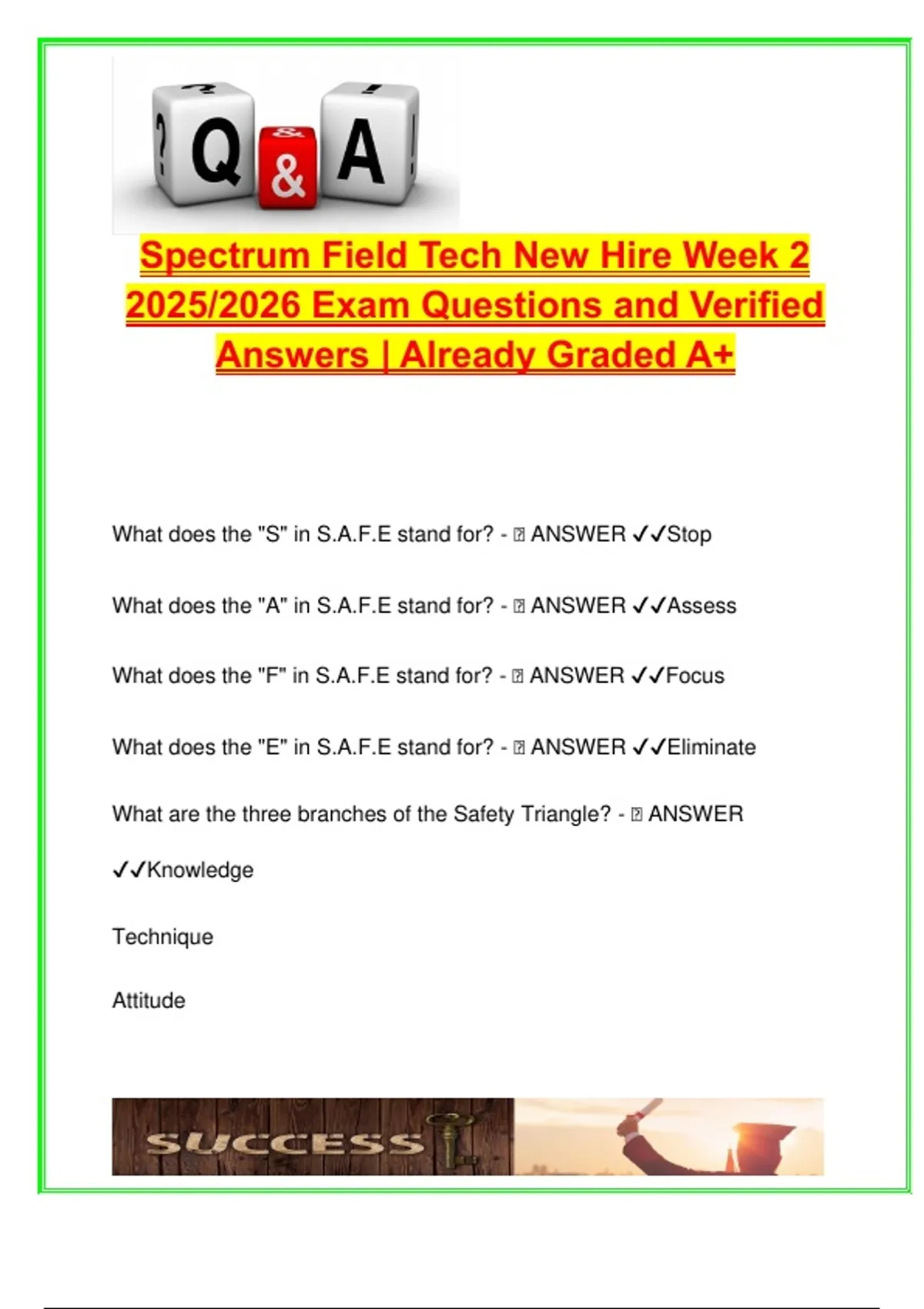 Spectrum Field Tech New Hire Week 2 Exam 2025/2026 | 100+ Verified ...