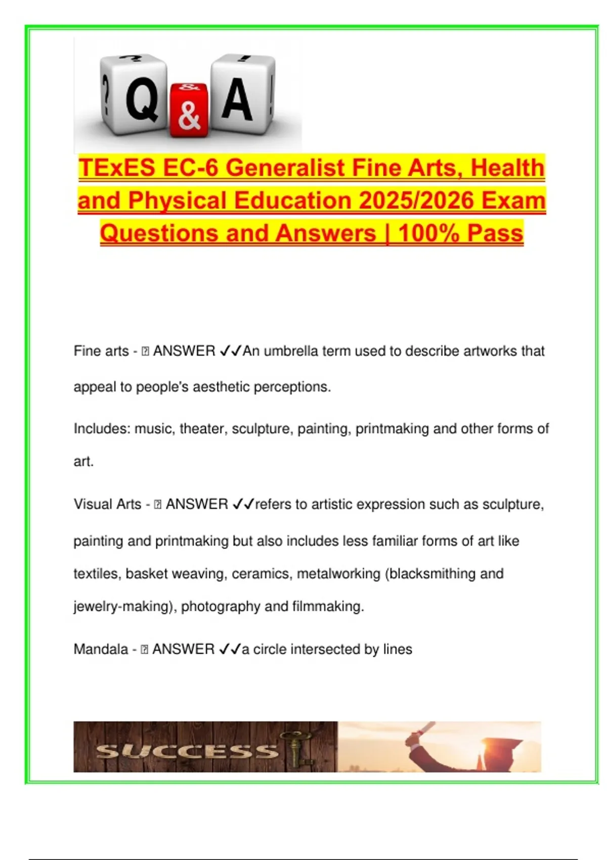 TExES EC-6 Study Guide 2025/2026 | 150+ Verified Q&A on Teaching ...