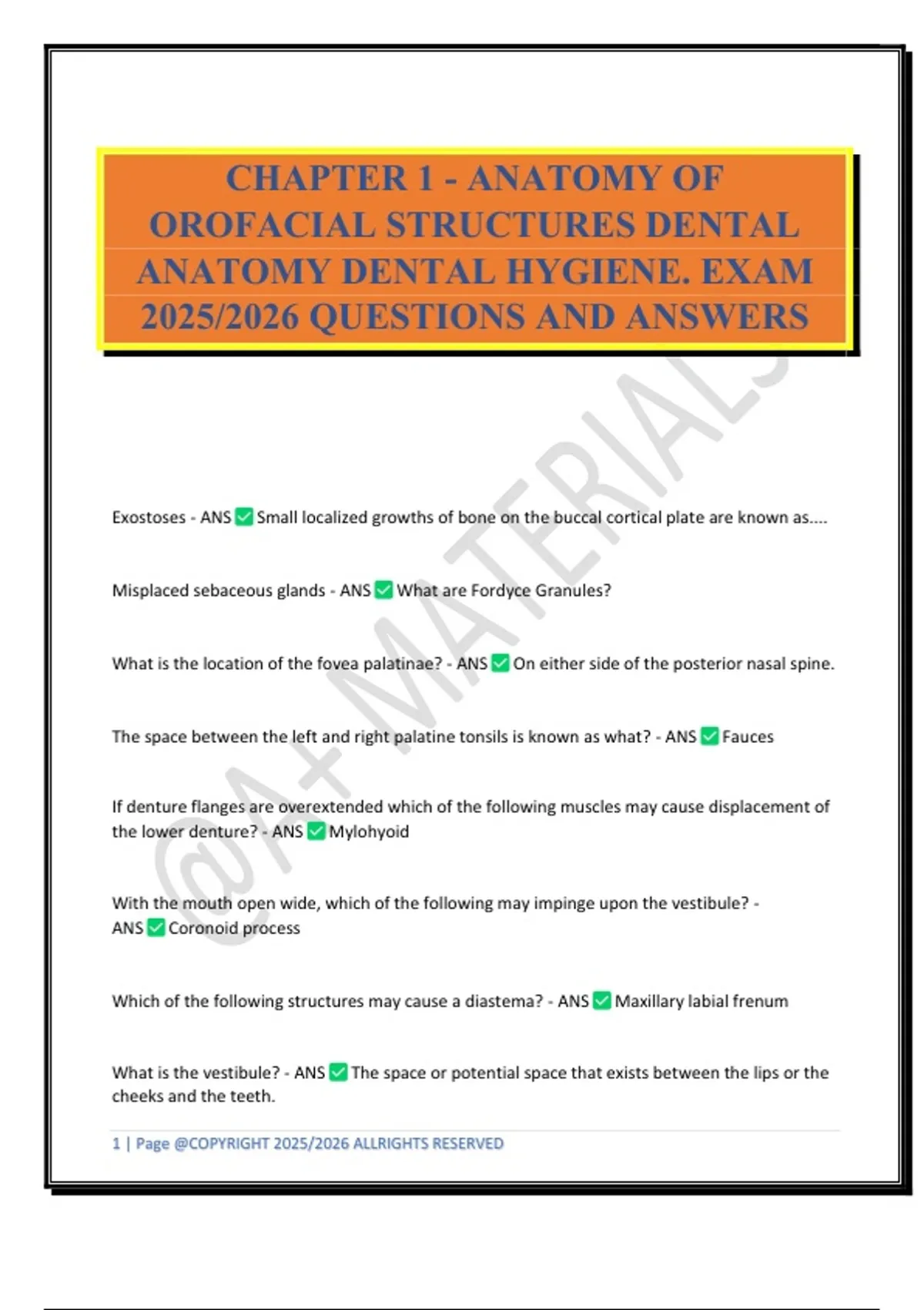 CHAPTER 1 - ANATOMY OF OROFACIAL STRUCTURES DENTAL ANATOMY DENTAL ...
