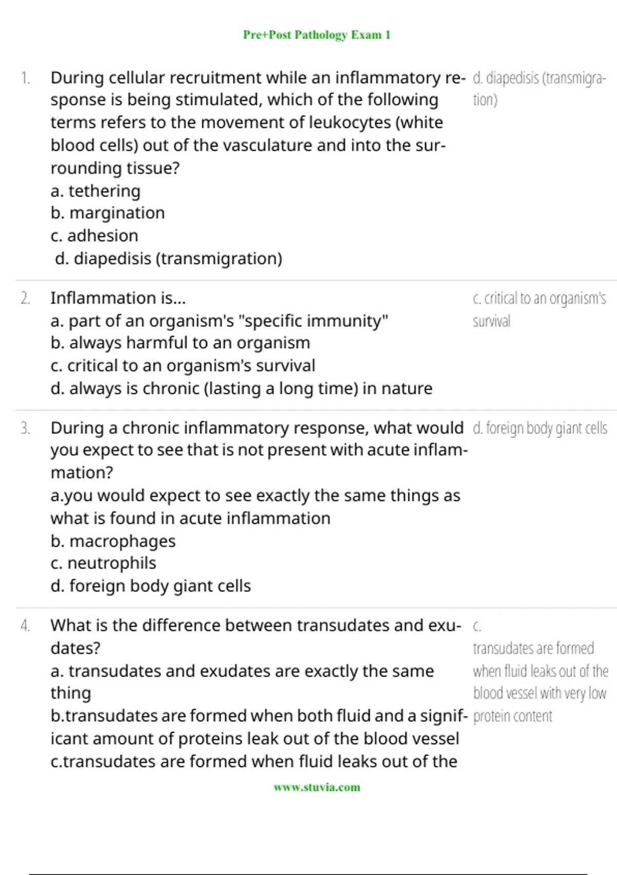Pre+Post Pathology Exam 1 Questions and Answers 2025 | Verified Study ...