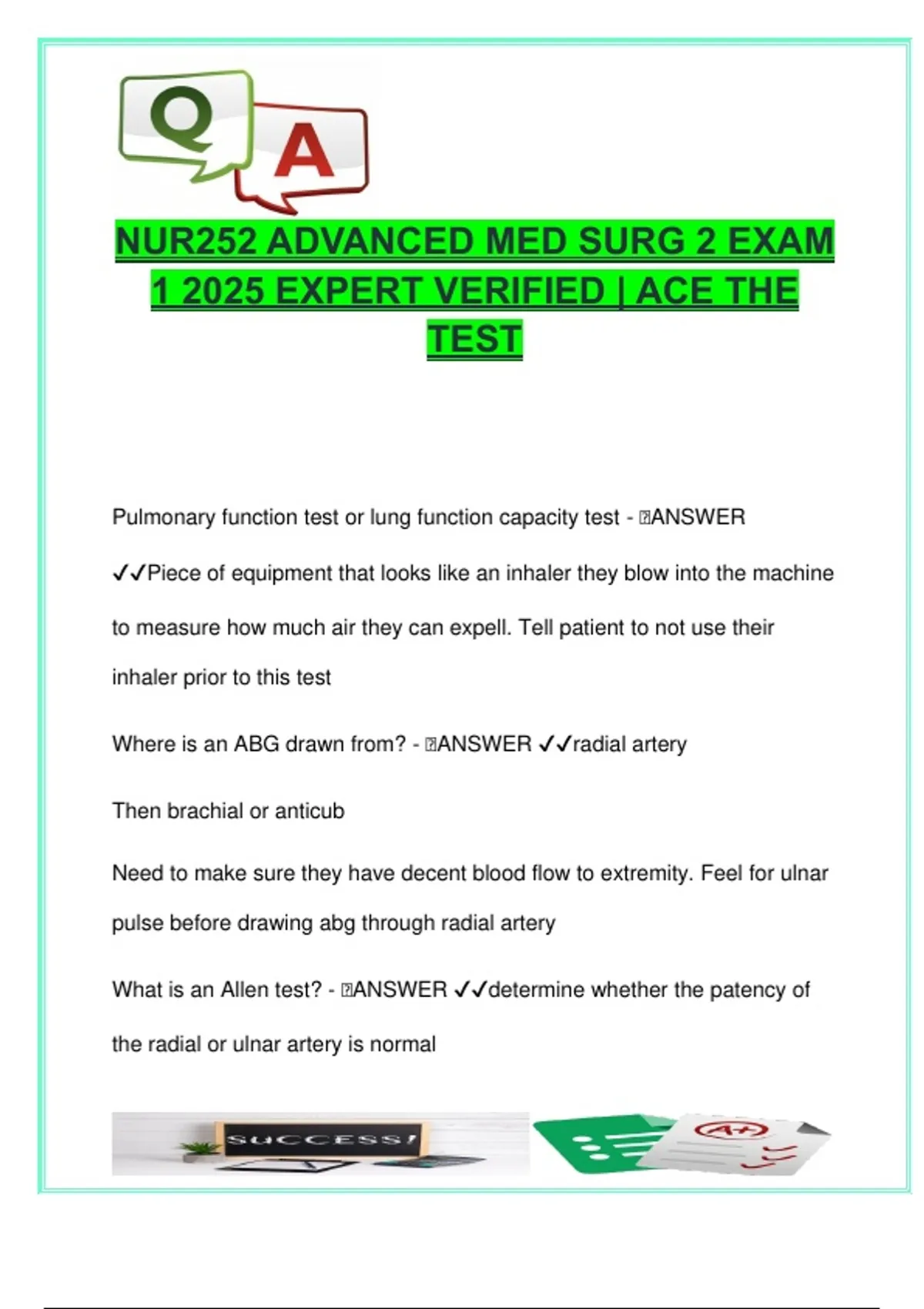 NUR 252 Advanced Med Surg 2 – Exam 1 (2025/2026) | 80+ Expert-Verified ...