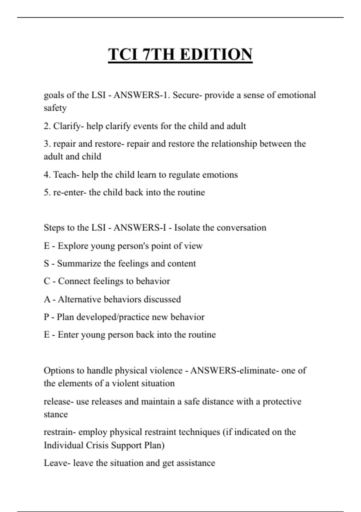 TCI 7TH EDITION QUESTIONS AND ANSWERS 2025 - TCI 7TH EDITION - Stuvia US