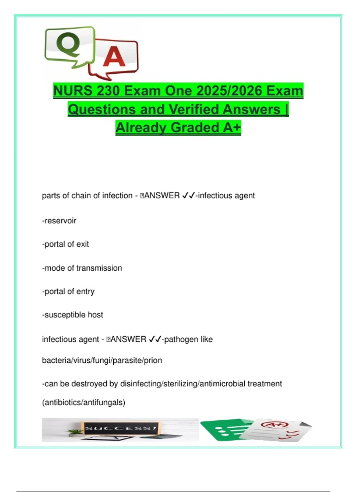 NURS 230 Exam One (2025/2026) | 100+ Verified Questions and A+ Answers ...