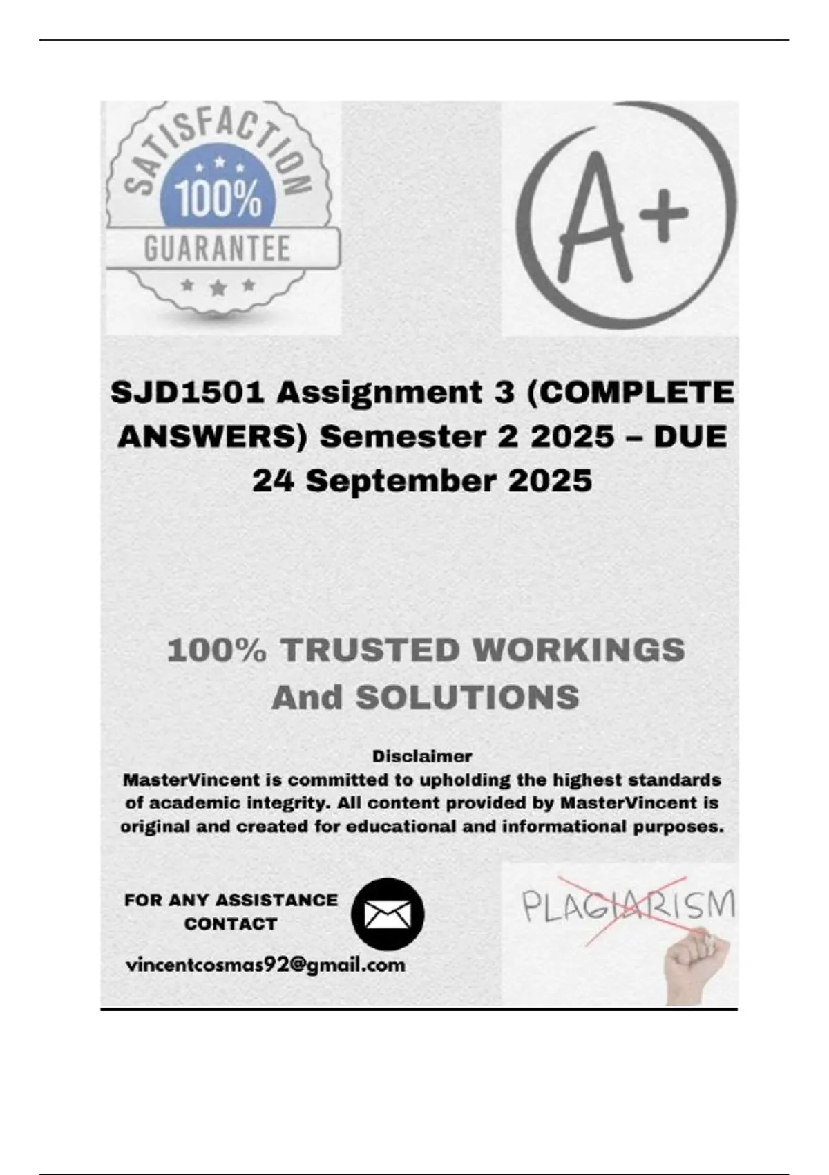 SJD1501 Assignment 3 (COMPLETE ANSWERS) Semester 2 2025 – DUE 24 ...