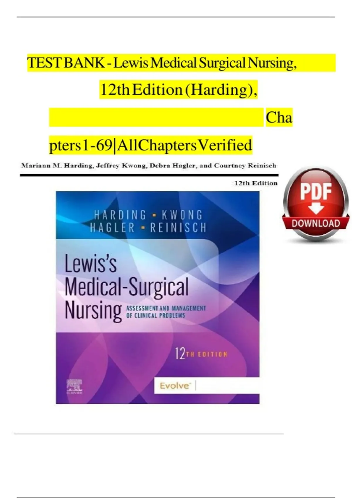 Test Bank Lewis Medical-Surgical Nursing: Assessment and Management of ...