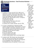 TPN NCLEX Questions – Total Parenteral Nutrition Exam Prep - TPN - Stuvia US
