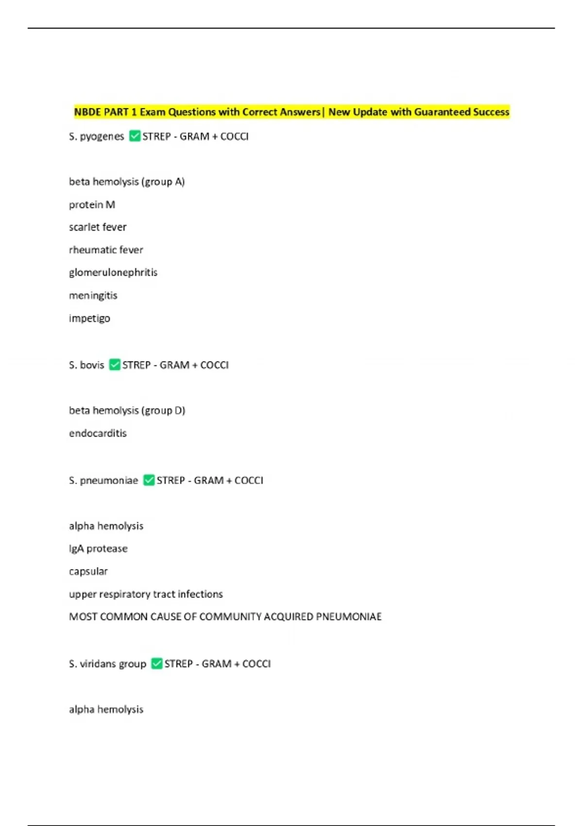 NBDE PART 1 Exam Questions with Correct Answers| New Update with ...
