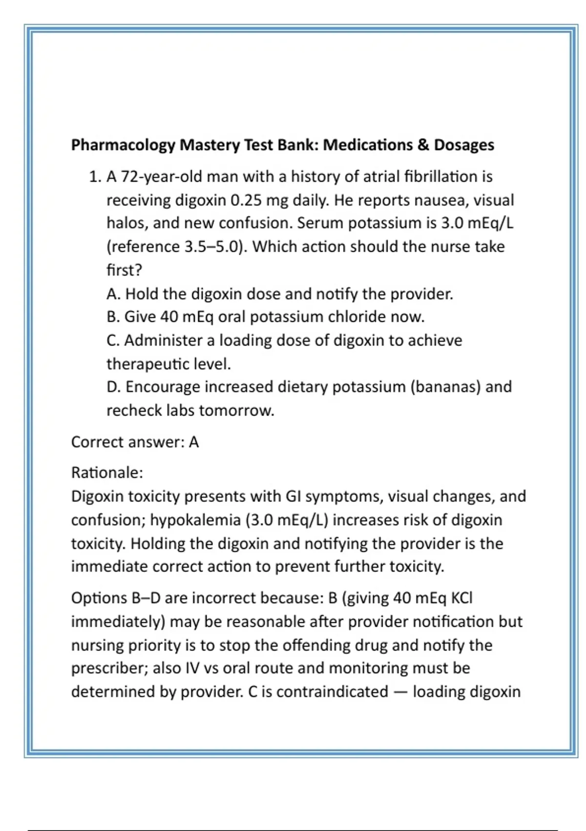 NCLEX Pharmacology Test Bank: 1000+ Application & Analysis-Level ...