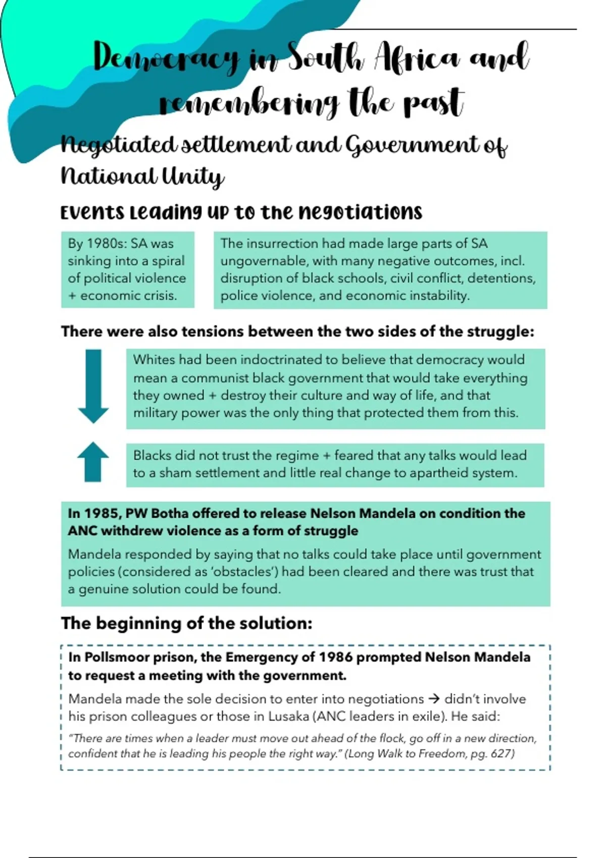 History Grade 12 summary: Democracy in South Africa and remembering the ...