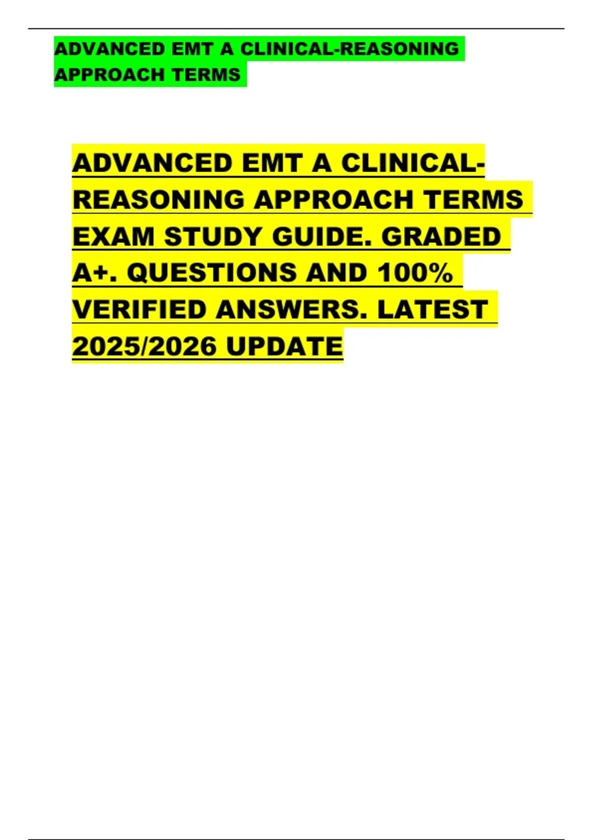 ADVANCED EMT A CLINICAL-REASONING APPROACH TERMS ADVANCED EMT A ...