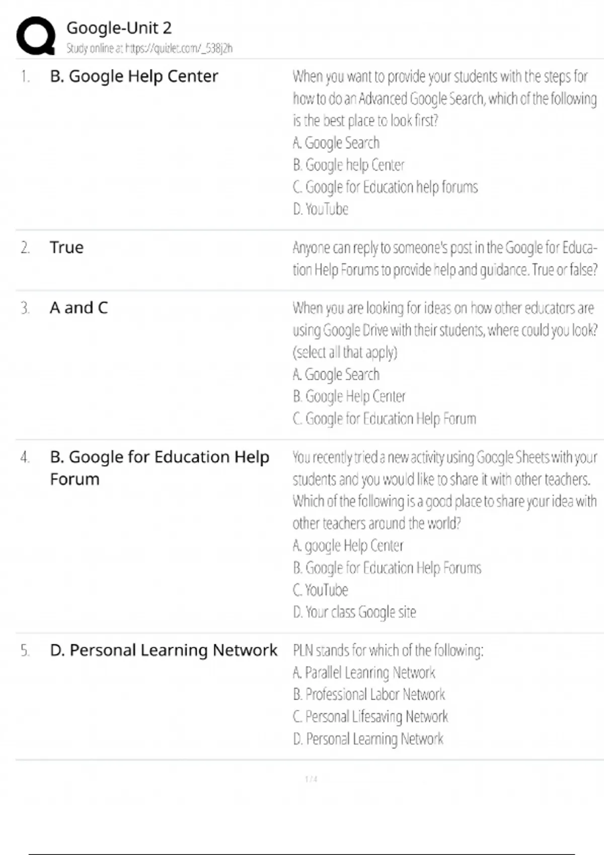 Google Unit 2 Test Bank / Digital Certification Prep / 2025 Update ...